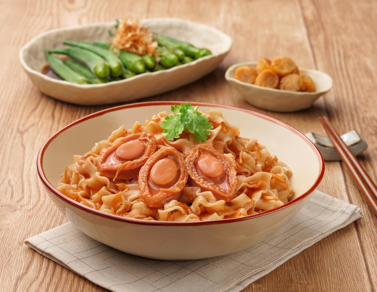 Abalone in Red Braising Sauce with Dried Scallop and Noodles l Recipe l ...